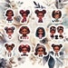 Mad Black Girl With Books Stickers, Set of 24 Stickers, Grumpy Girl ...