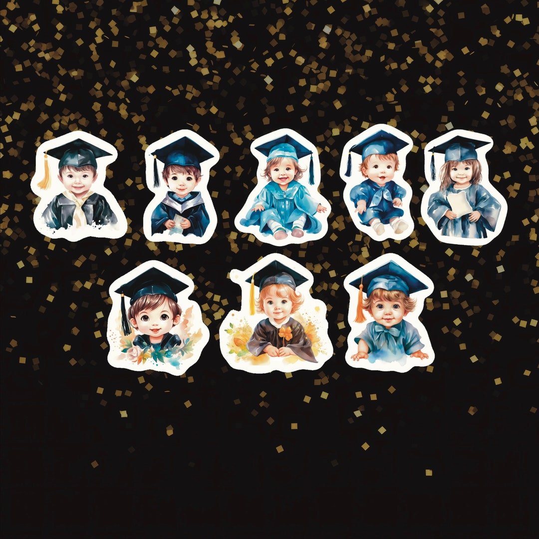 Kids Graduation Stickers, Set of 24 Stickers, 2024 Stickers, Graduation ...