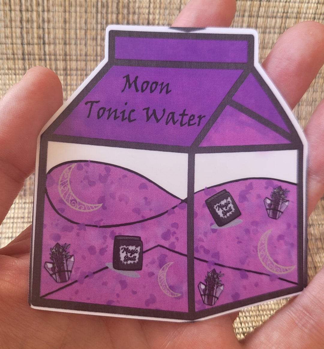 Moon Tonic Water Milk Carton Sticker, Waterproof Laptop Journal Decal ...
