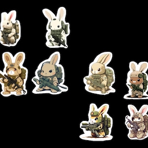 Rabbit, Set of 24 Stickers, Sticker, Journal Sticker, Die Cut Sticker ...