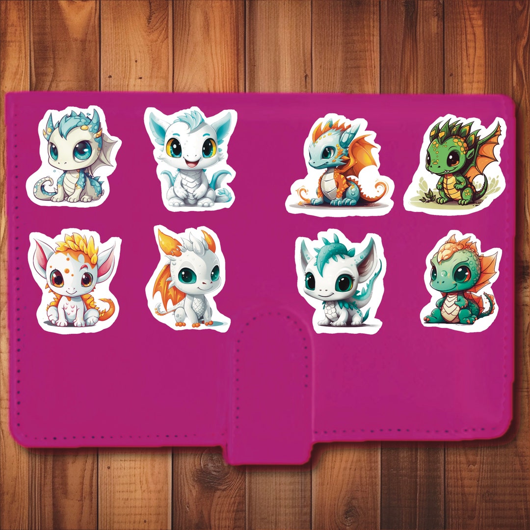 Kawaii Dragon Stickers, Set of 24 Stickers, Sticker, Journal Sticker ...