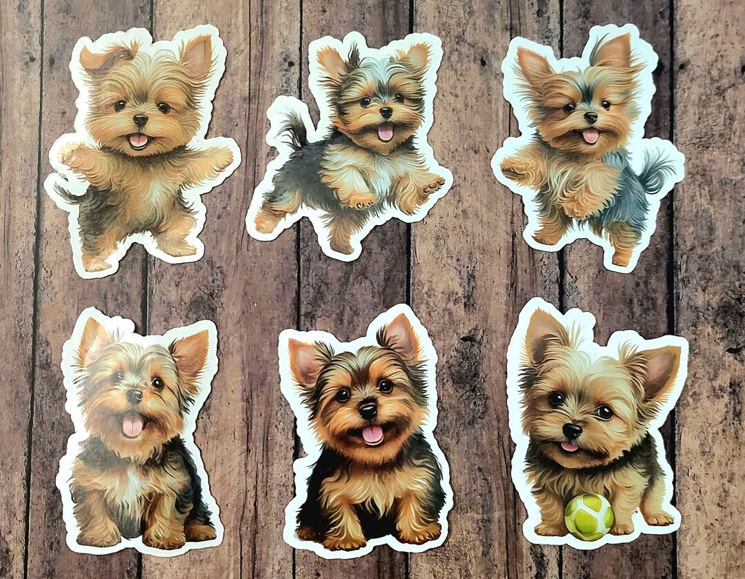Yorkie Stickers, Set of 24, Journal Scrapbook Decals - Etsy