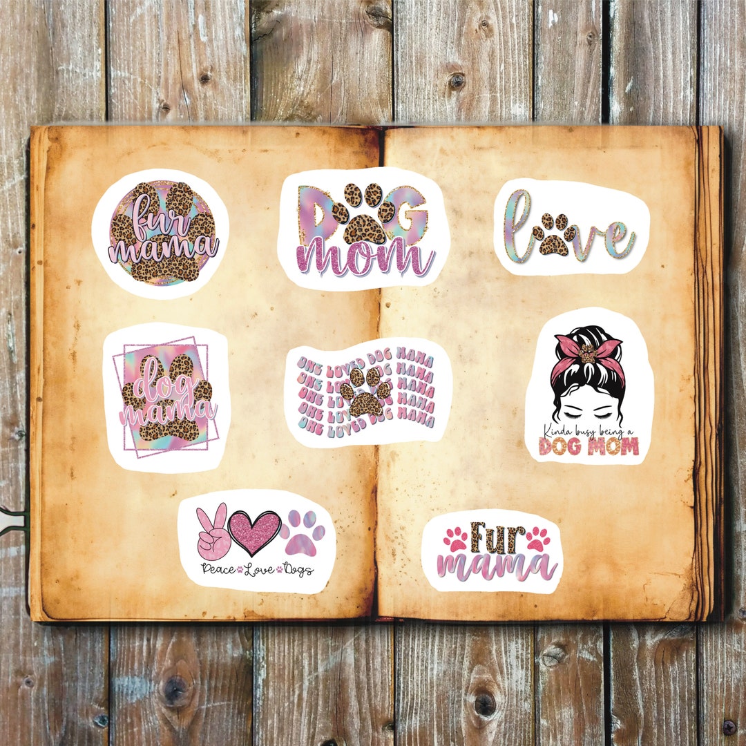 Dog Mom Stickers, Set 16 Stickers, Journal Sticker, Die Cut Sticker ...