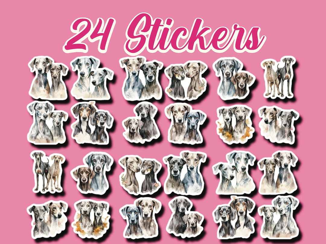 Greyhound Stickers, Set of 24 Stickers, Love Stickers, Couple Sticker ...