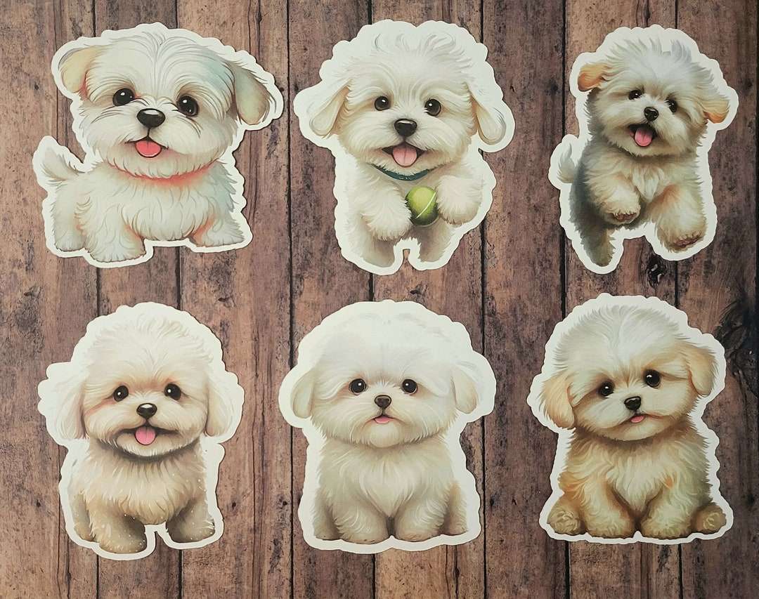Maltese, Set of 24 Stickers, Sticker, Journal Sticker, Scrapbook ...