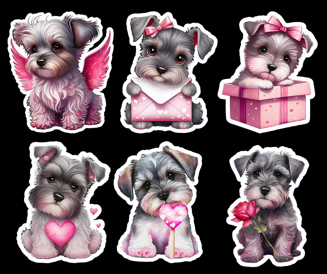 Miniature Schnauzer, Set of 24 Stickers, Sticker, Journal Sticker ...