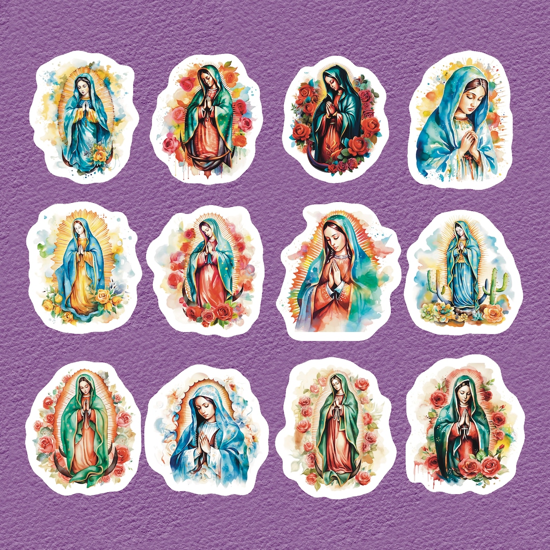 Virgin Mary Stickers, Set of 24 Stickers, Mary Stickers, Church ...