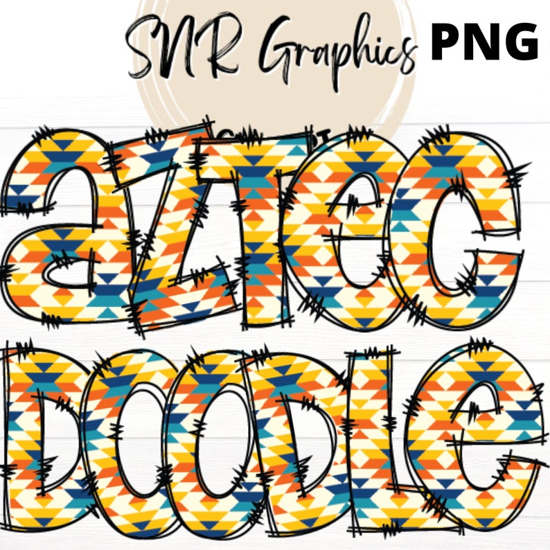 Aztec Doodle Letters & Number PNG Diamond Sketch Font | Etsy