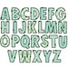 Mint Green Sketch Letters PNG With Doodle Outline, Flower Font SVG ...