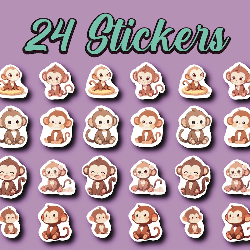 Monkey Stickers - Etsy