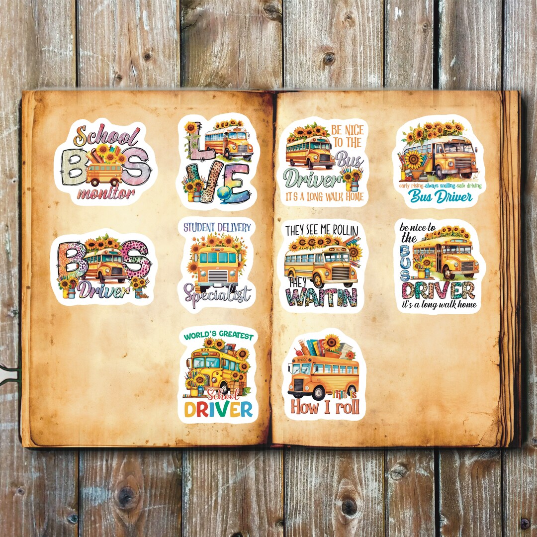 Bus Driver Saying Stickers, Set of 20 Stickers, Bus Stickers, Buses ...