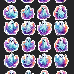 Ghost Stickers, Set 24 Stickers, Cute Ghost Stickers, Hand Drawn ...