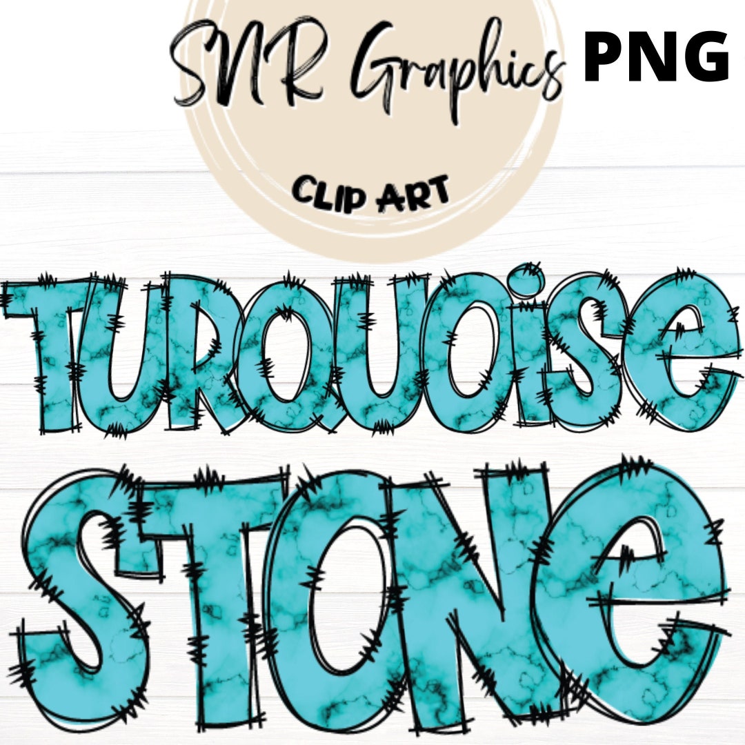 Turquoise Stone Doodle Letters & Number PNG , Aztec Sketch Font ...