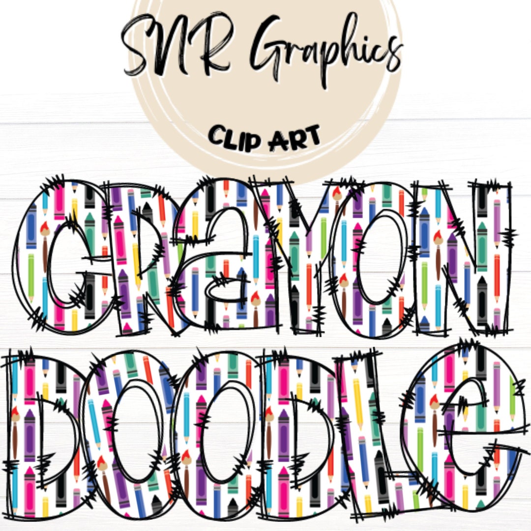 Crayon Doodle Letters PNG With Doodle Outline, Teacher Font, Clipart ...