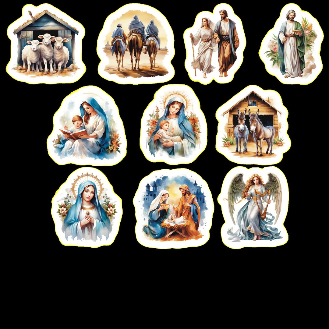 Nativity Christmas Stickers, Set of 20 Stickers, Christmas Sticker ...