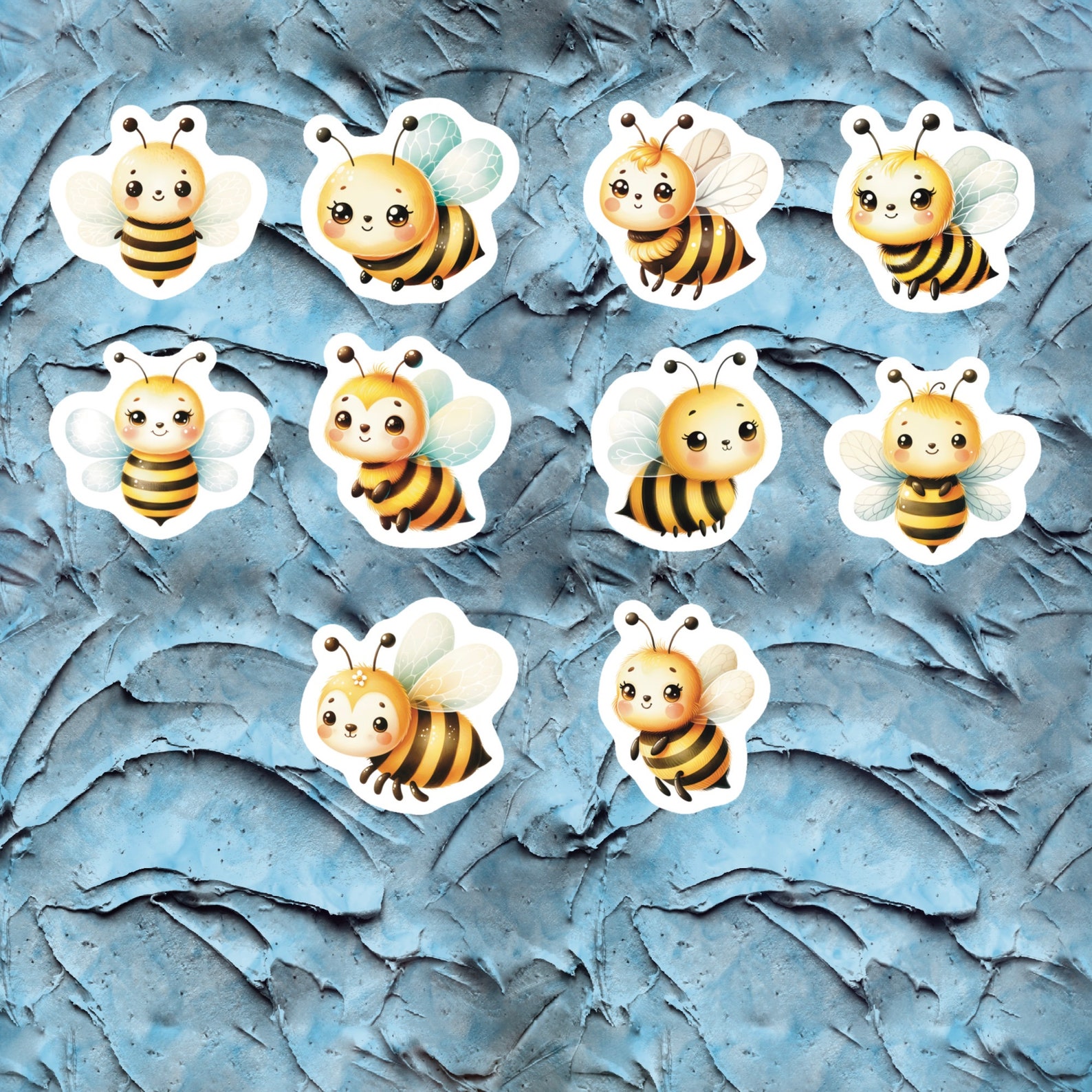 Kawaii Bee Stickers, Set of 20 Stickers, Bee Stickers, Kawaii Stickers ...
