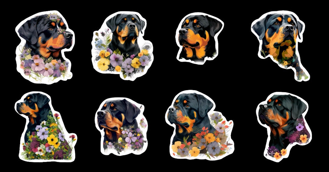 Rottweiler Dog Set of 24 Sticker Sticker Journal Sticker - Etsy