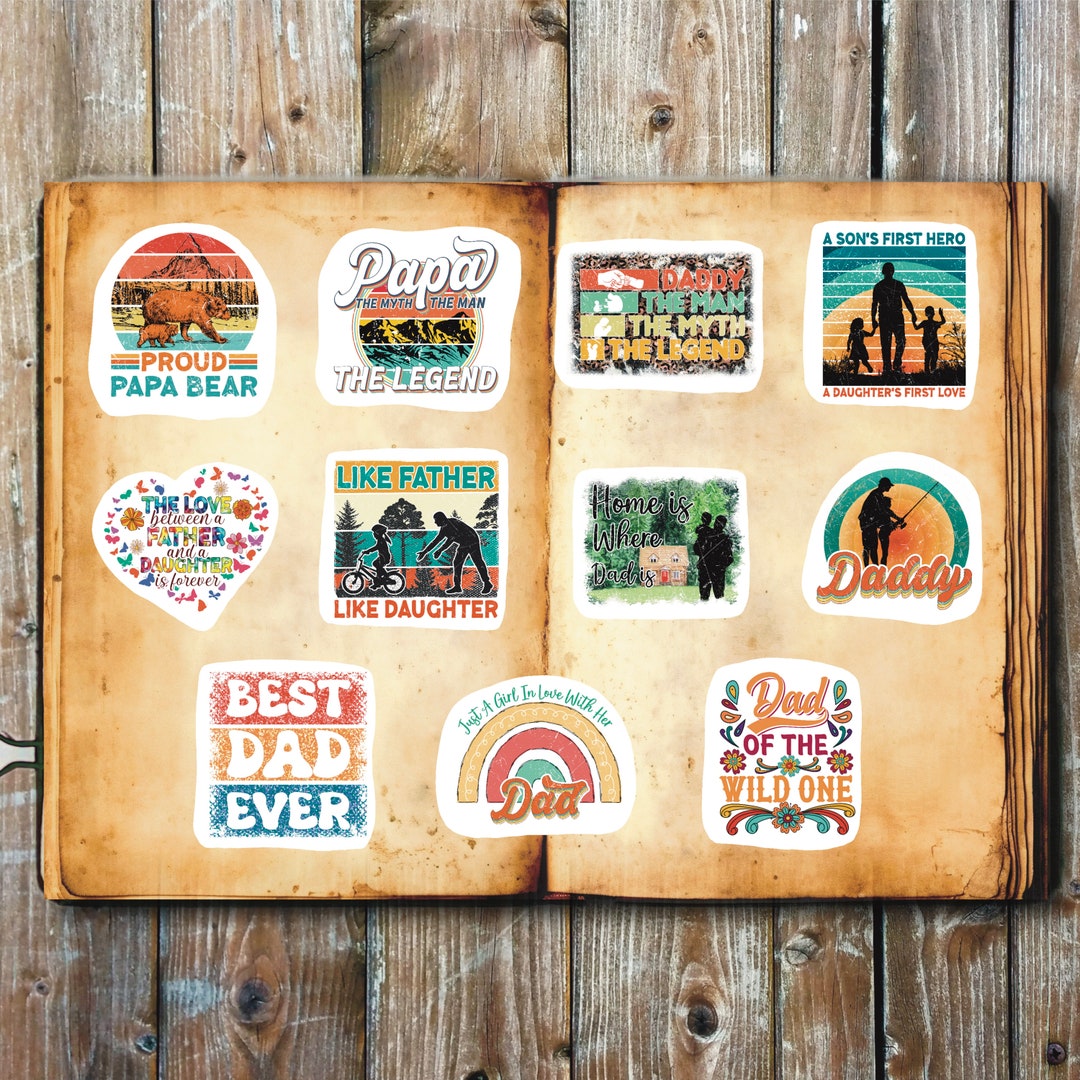 Dad Sayings Stickers, Set 22 Stickers, Journal Sticker, Die Cut ...