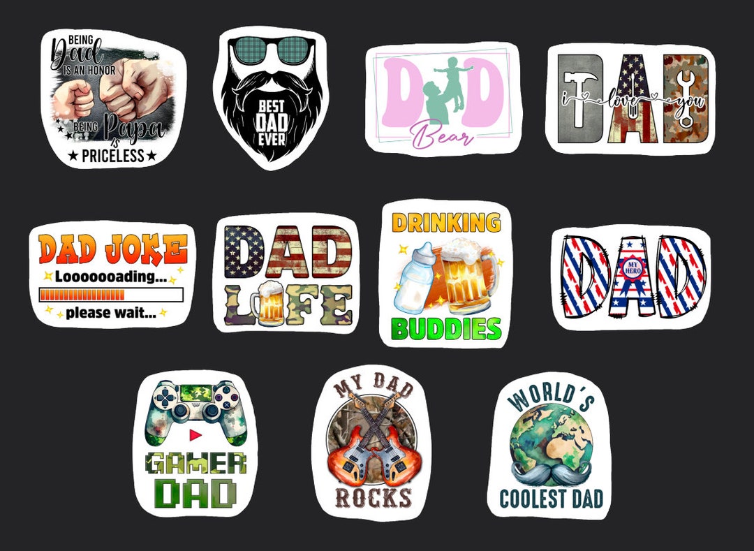 Dad Sayings Stickers, Set 22 Stickers, Journal Sticker, Die Cut ...