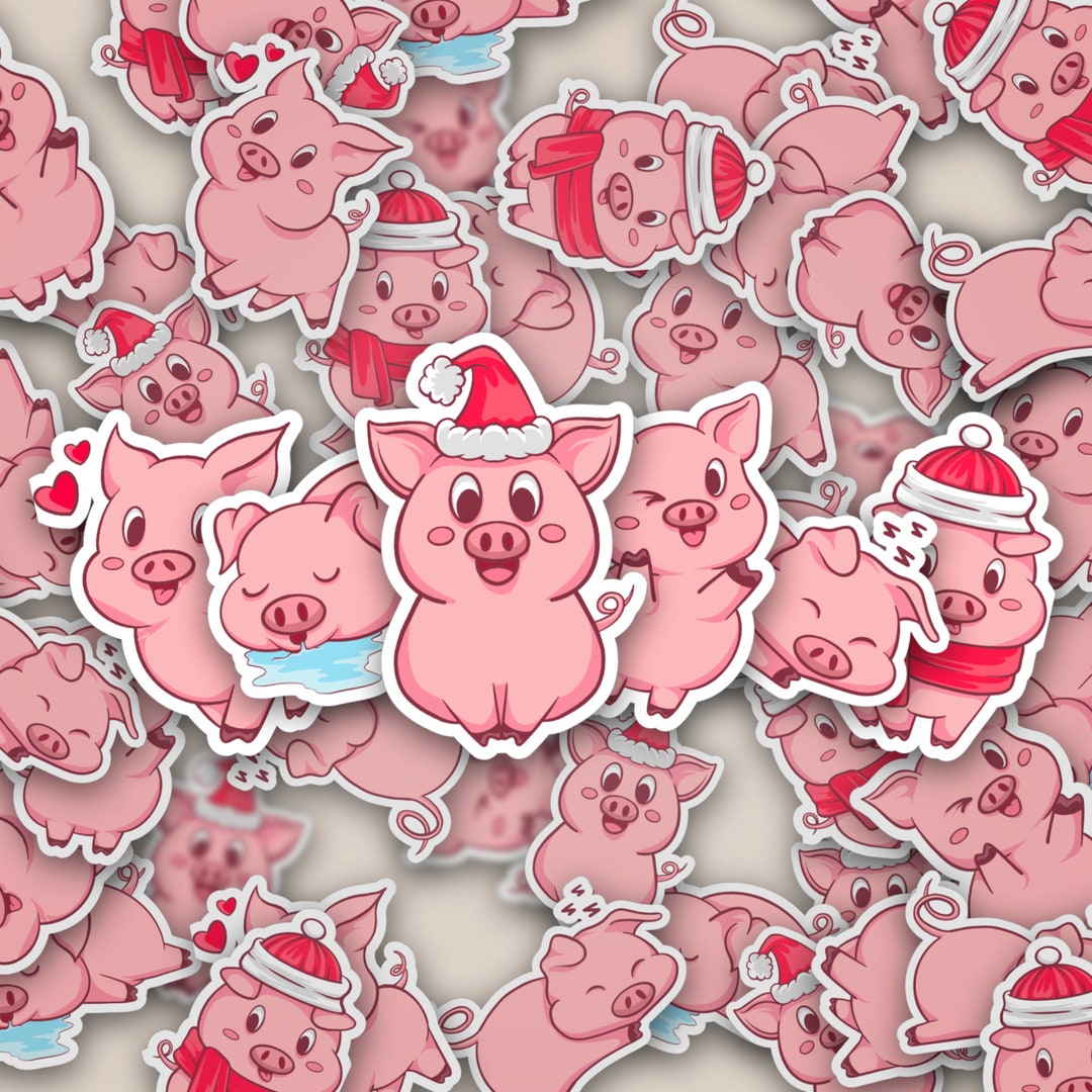 Kawaii Pig Stickers, Set of 20 Stickers, Sticker, Laptop Sticker ...