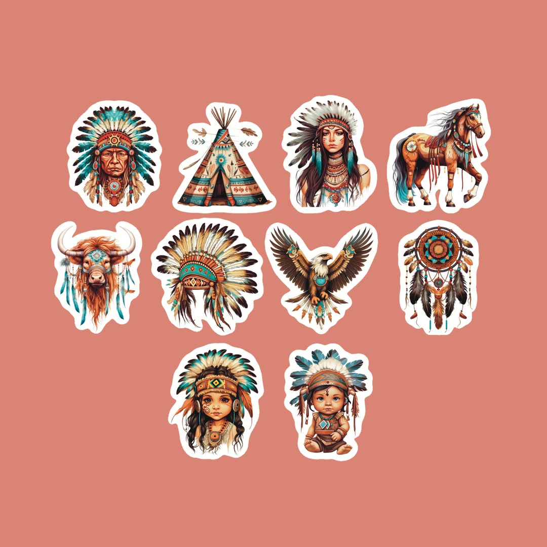 Native Boho Stickers, Set 20 Stickers (2 Sets of 10) Eagle Stickers ...