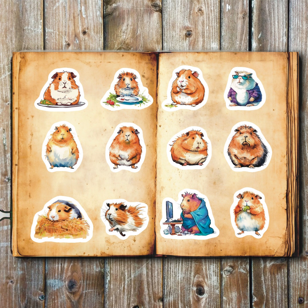 Hamster Stickers, Set of 24 Stickers, Hamsters, Dressed Hamster ...