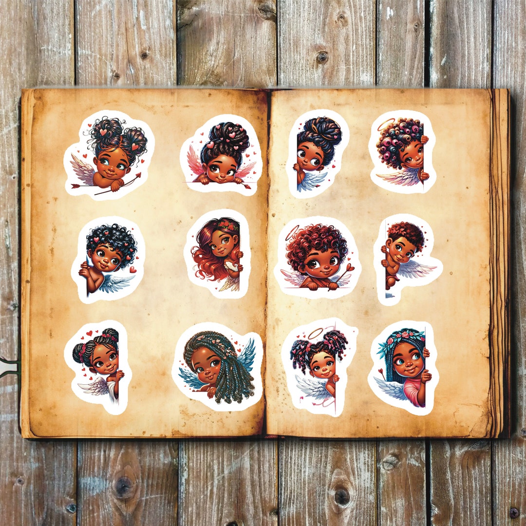 Beautiful Black Girl Stickers, Set of 24 Stickers, Girl Sticker ...
