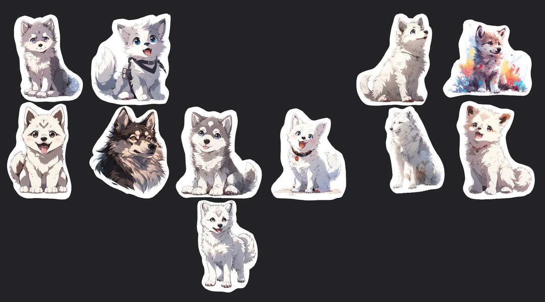 Anime Wolf Stickers Set of 22 Stickers Journal Sticker Die - Etsy
