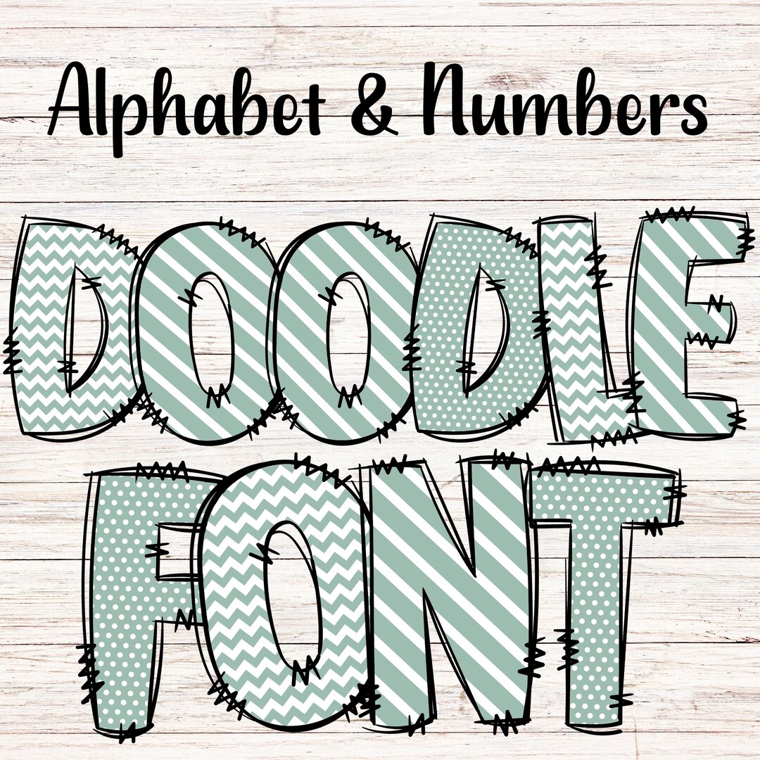 Sage Doodle Letters PNG With Doodle Outline, Swiss Dot Clipart Alphabet ...