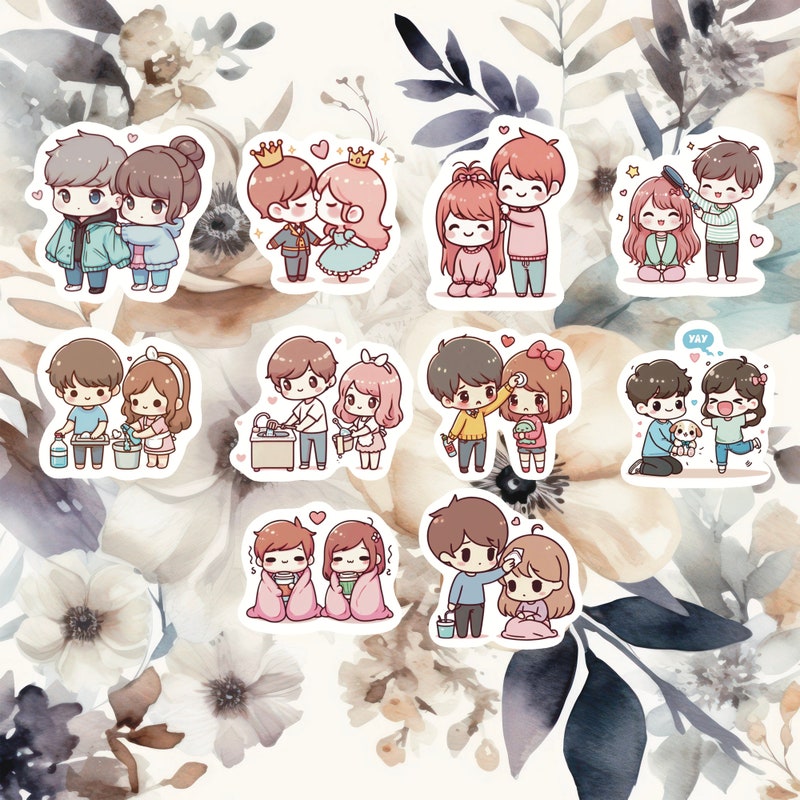 Anime Couples Stickers - Etsy