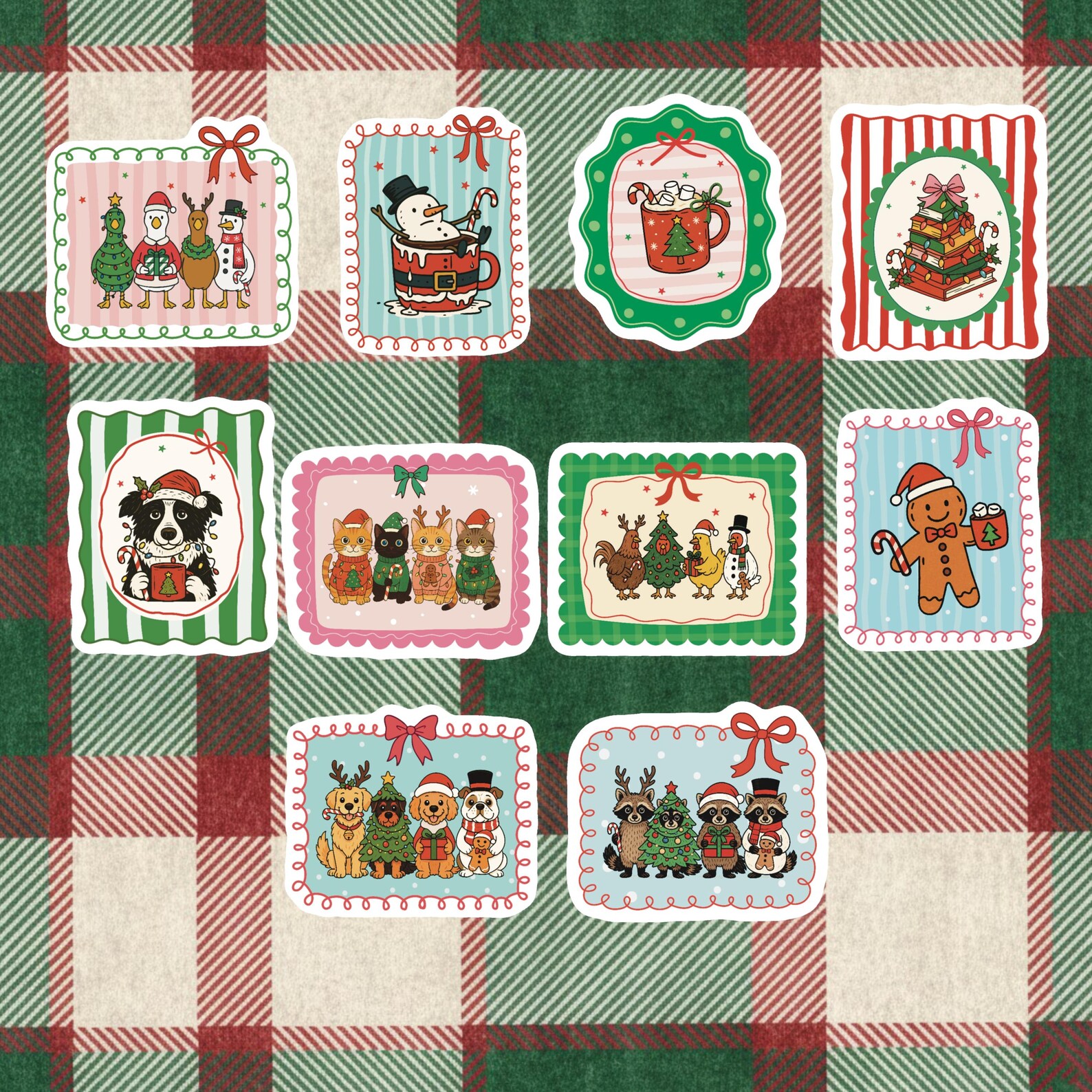 Christmas Frame Stickers, Set of 20 Stickers, Christmas Stickers ...