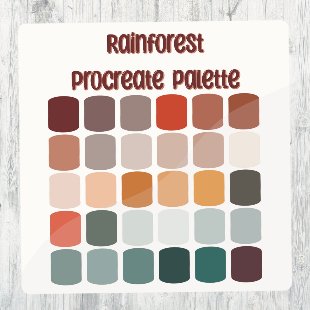 Rainforest Procreate Color Palette, 30 Color Palette, Complimentary ...