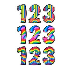 Rainbow Doodle Letters PNG With Doodle Outline, Colorful Clipart ...
