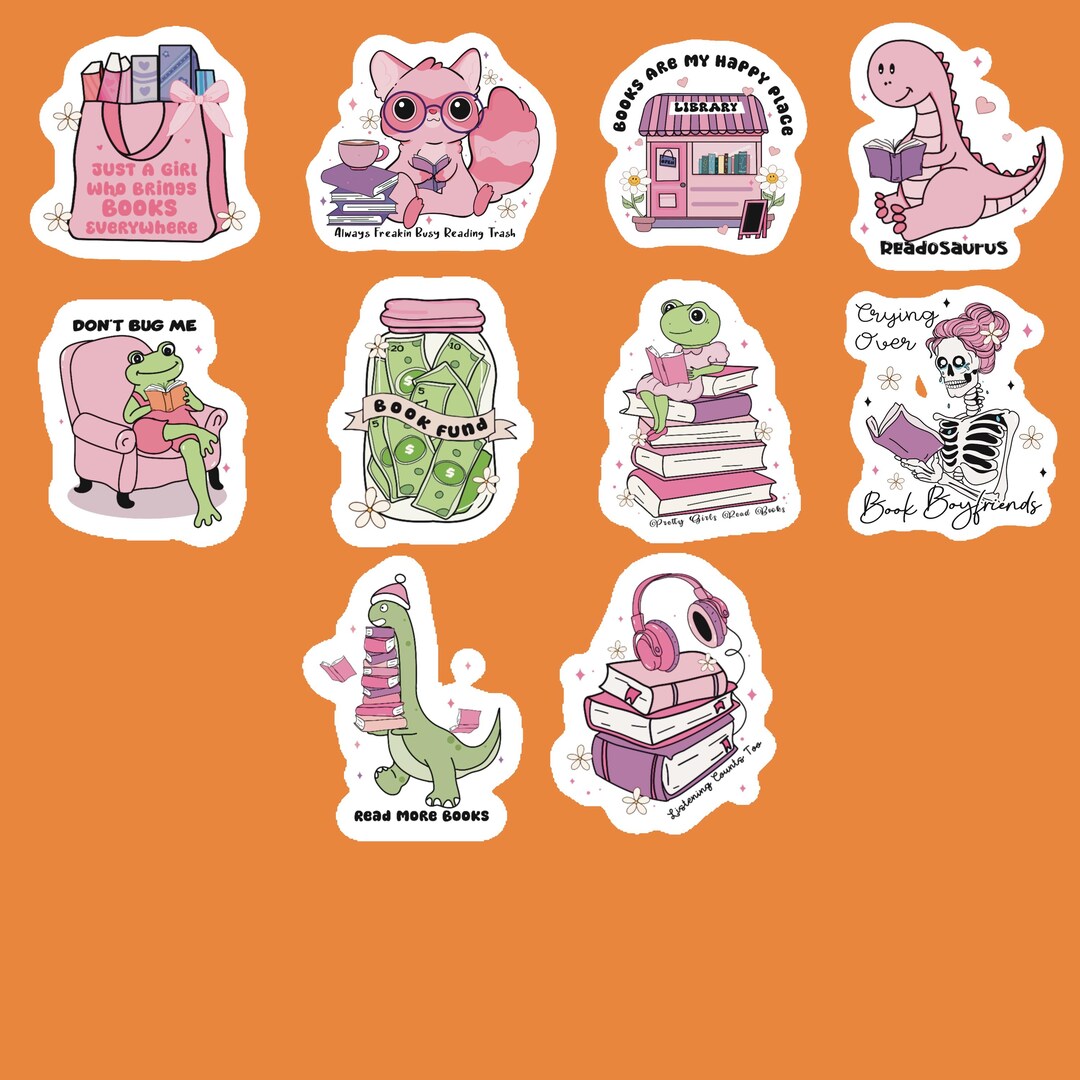 Reading Saying Stickers, Set of 20 Stickers, Journal Sticker, Die Cut ...