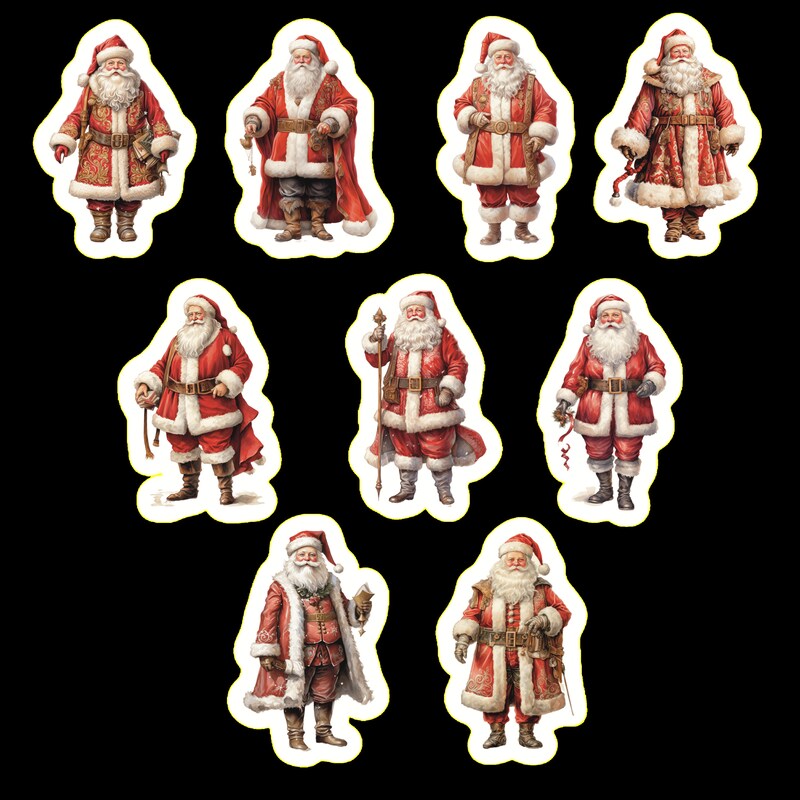 Santa Stickers - Etsy