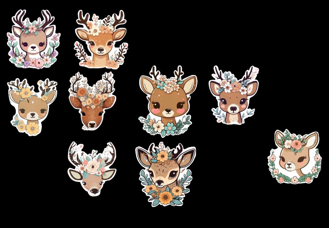 Deer, Buck, Doe, Set of 27 Sticker, Sticker, Journal Sticker, Die Cut ...