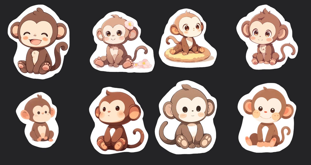 Anime Monkey Stickers Set of 24 Stickers Journal Sticker - Etsy