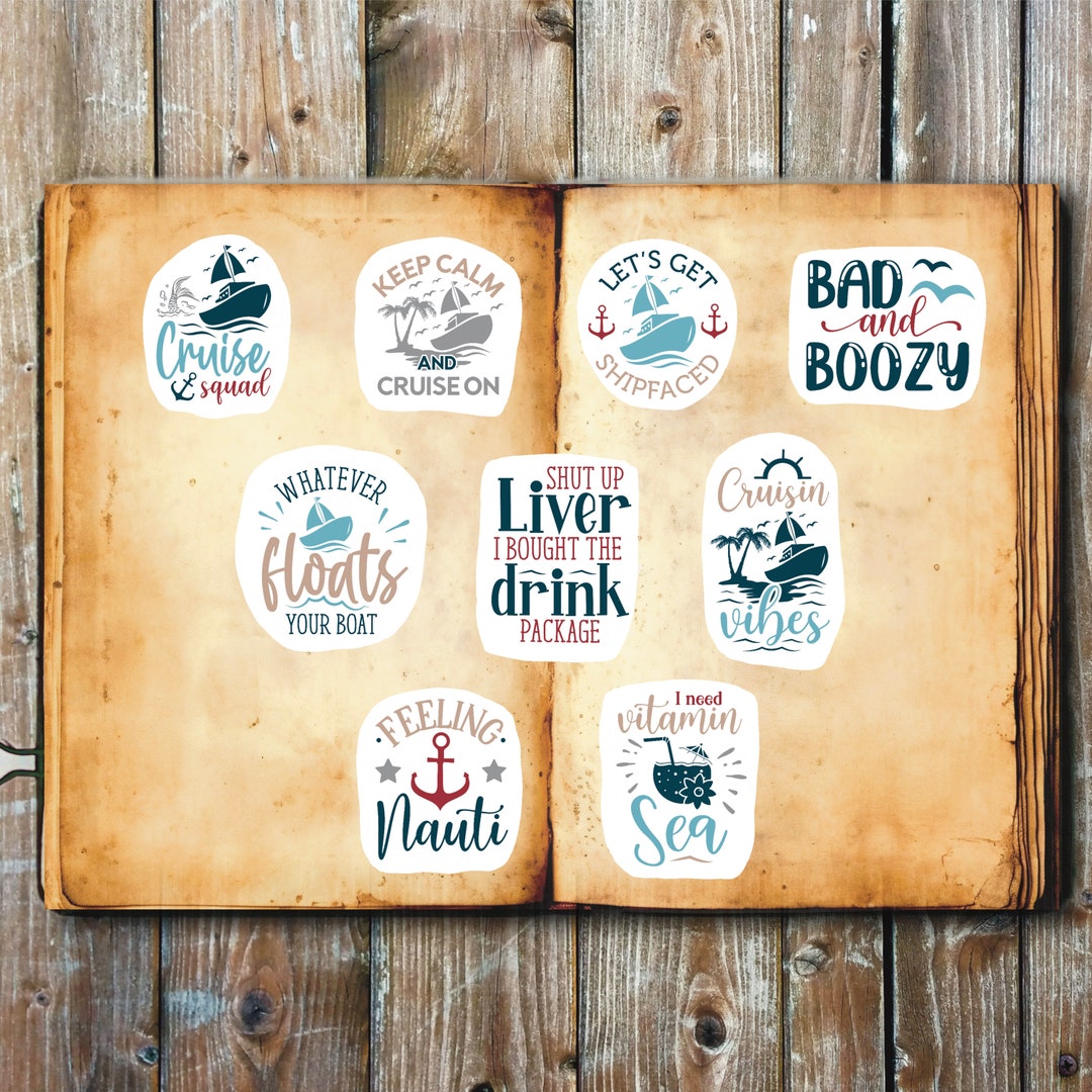 Cruise Ship Sayings, Set of 18 Stickers, Journal Sticker, Die Cut ...