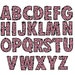 Pink Leopard Print Doodle Letters PNG With Doodle Outline, Cheetah Font ...