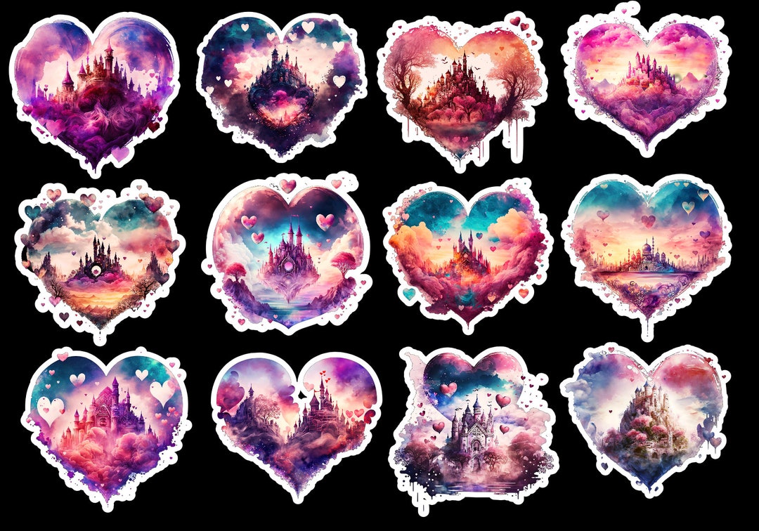 Fantasy Castle Set of 24 Stickers, Sticker, Journal Sticker, Die Cut ...