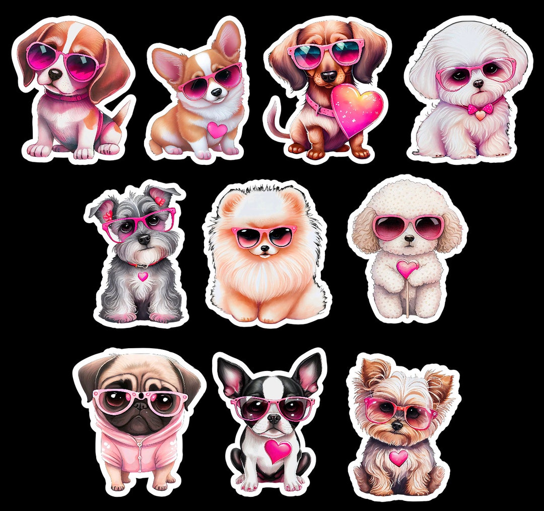 Kawaii Cute Dogs, Set of 20 Stickers, Sticker, Journal Sticker ...