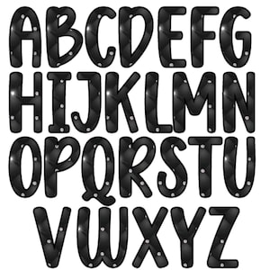 Black Bling Tufted Letters PNG With Diamonds, Quilted Font SVG, Clipart ...