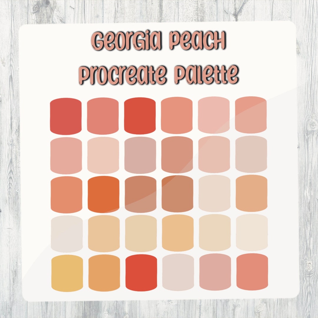Georgia Peach Procreate Color Palette 30 Color Palette Complimentary