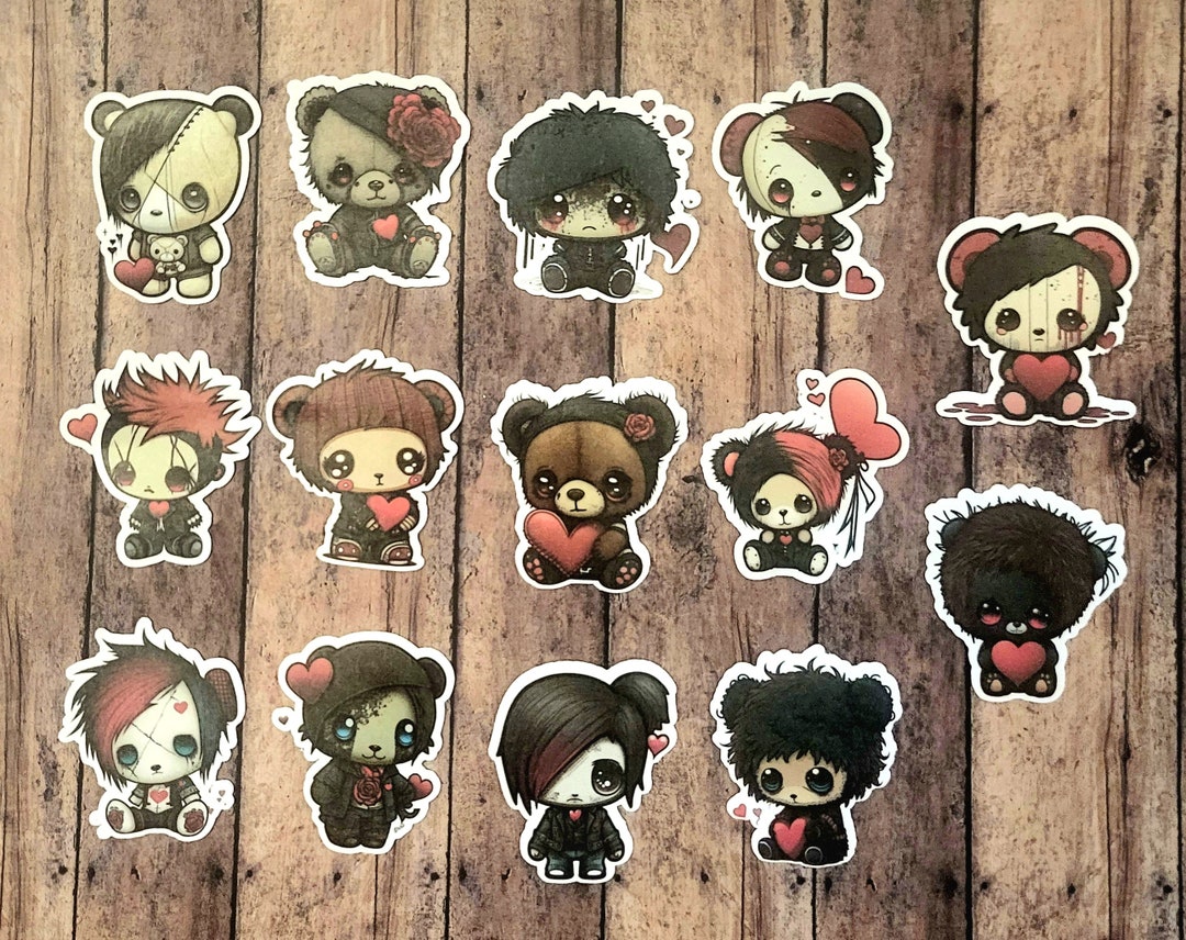 Gothic Chibi, Set of 28 Stickers, Sticker, Journal Sticker, Die Cut ...