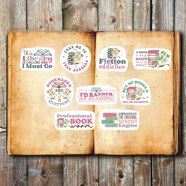 Library Sticker - Etsy