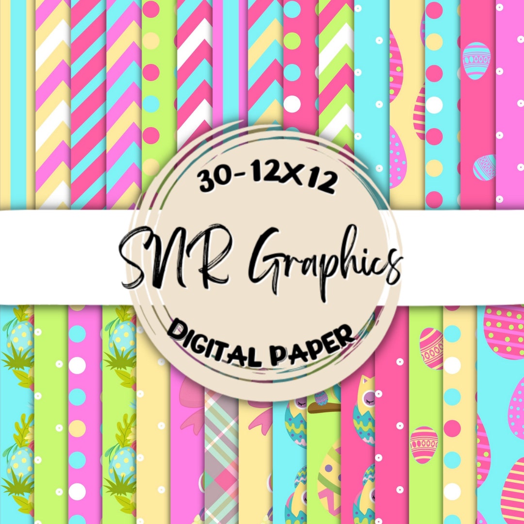 Easter Digital Paper Pack, Pastel Patterns (12x12, JPG) - Etsy