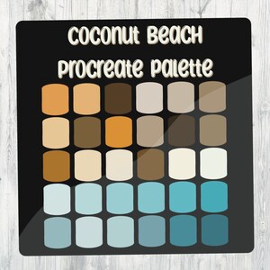 Coconut Beach Procreate Color Palette, 30 Color Palette, Complimentary ...