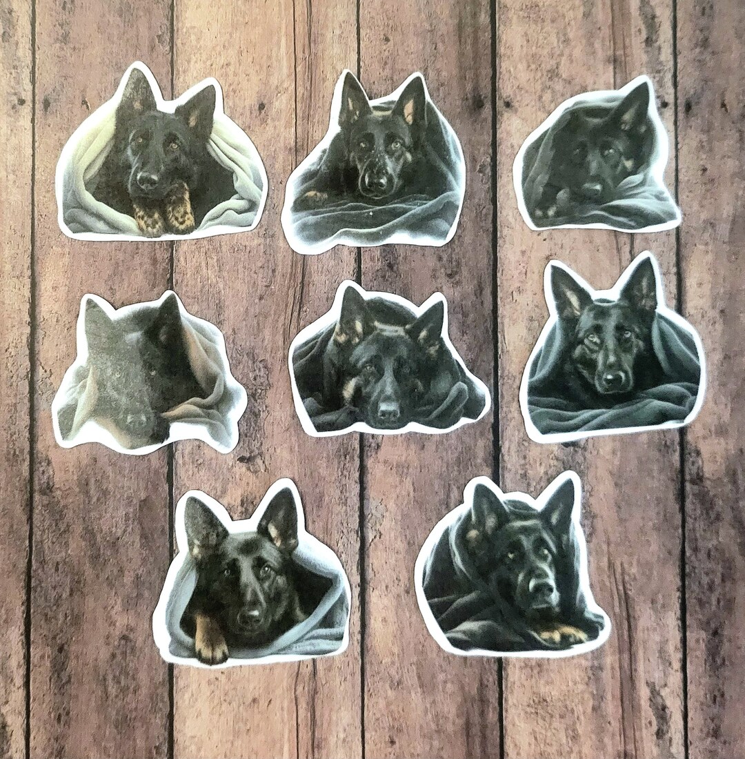 Black German Shepherd Dog Magnets: Decorative Puppy Decor (set of 8) - Etsy
