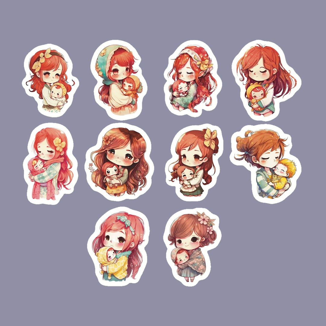 Mother & Baby Stickers, Set of 20 Stickers, Mother Stickers, Baby ...