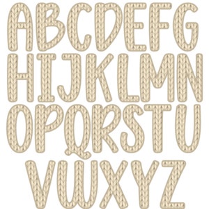 Ivory Knit Letters PNG , Crochet Font SVG, Clipart Alphabet Font for ...